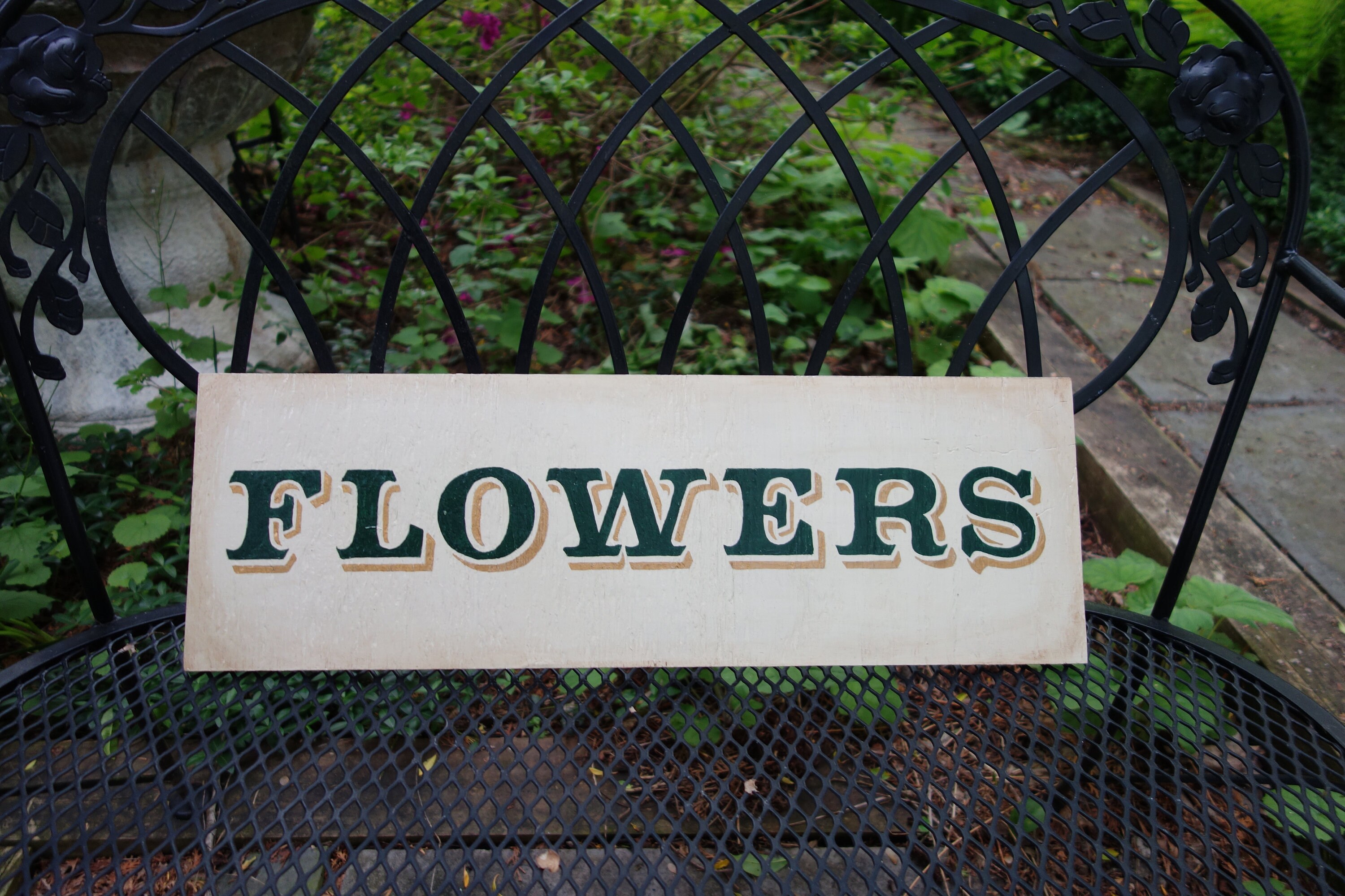 English Country Flower Shop Sign on Salvaged Wood Hand | Etsy