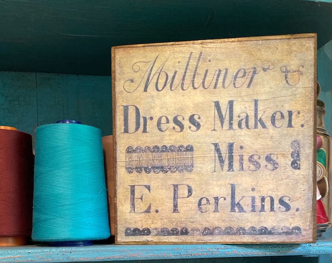 Milliner and Dress Maker Sign on Reclaimed Barn Wood, Decoupage ...
