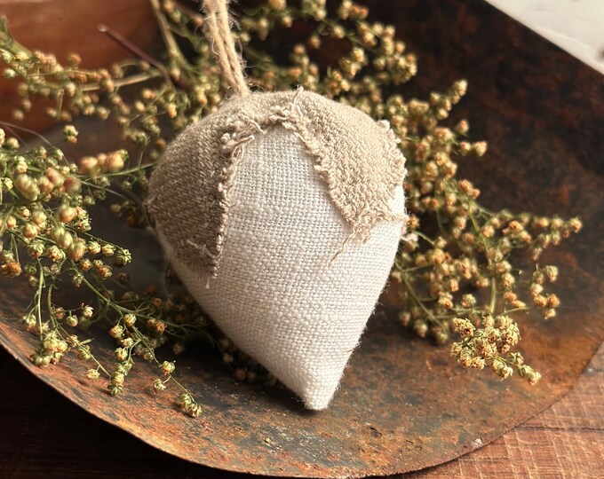 Primitive European Linen Sewing Strawberry Pin Keep, Hanging Pincushion ...