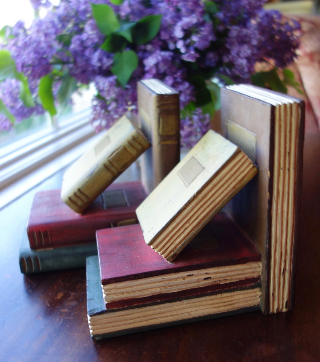 Vintage Old Books Book Ends, Fake Books Bookends, Home Library Decor ...