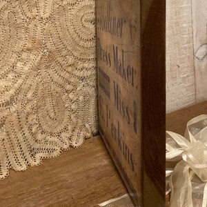 Milliner and Dress Maker Sign on Reclaimed Barn Wood, Decoupage ...