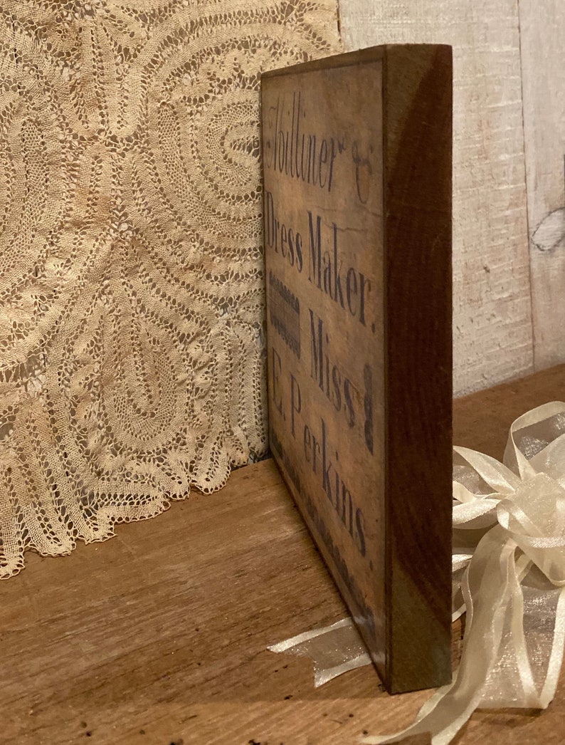 Milliner and Dress Maker Sign on Reclaimed Barn Wood, Decoupage ...