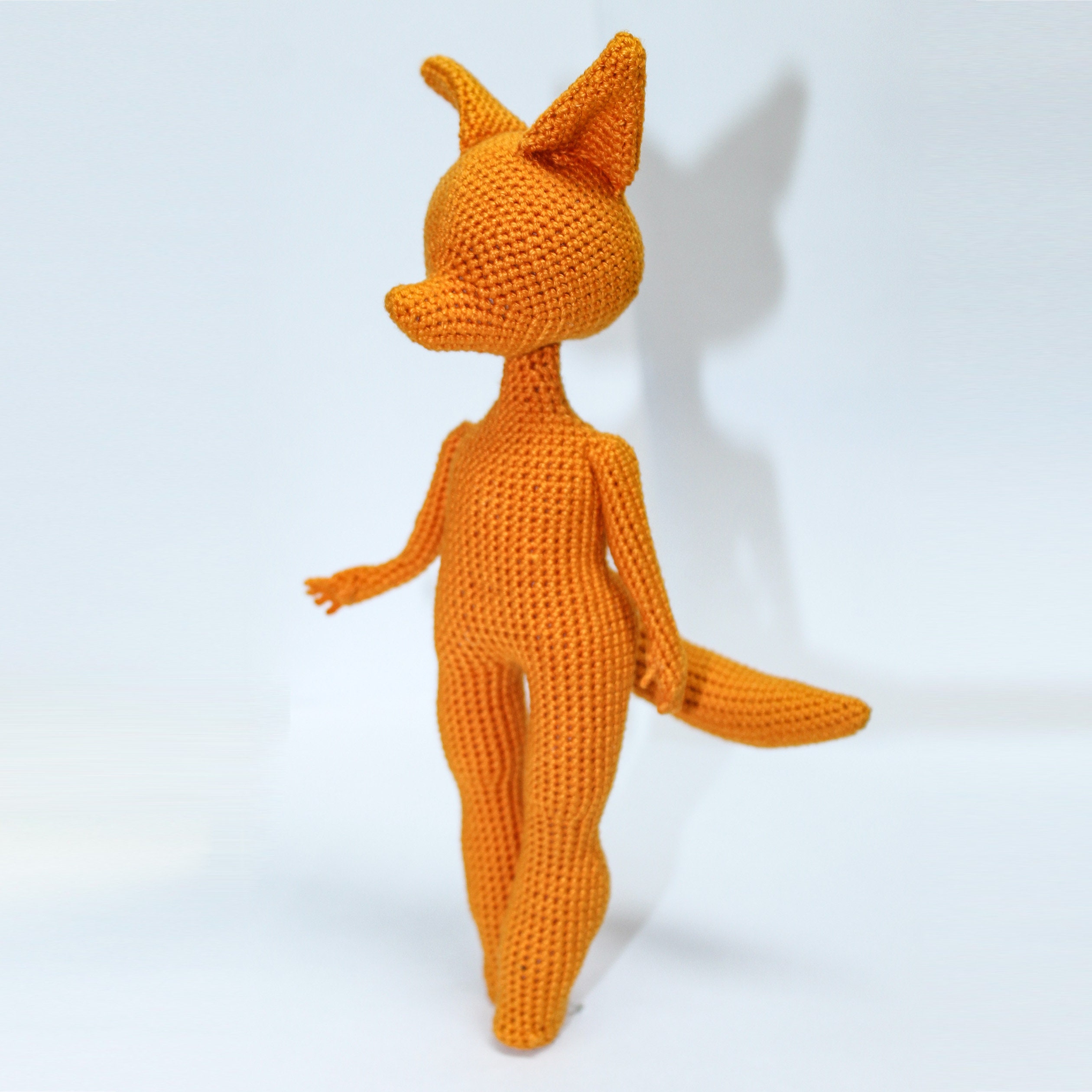 Furry Fox Body crochet pattern Art doll soft sculpture | Etsy