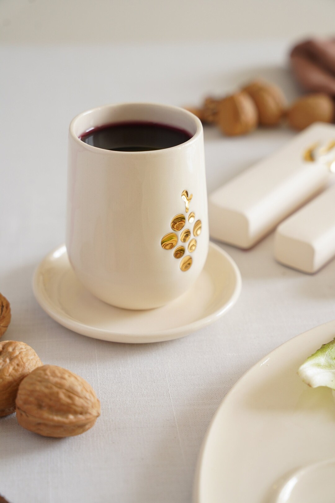 Ceramic Kiddush Cup, Modern Kiddush Cup Set, Wine Goblet, Jewish ...
