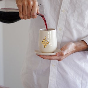 Kiddush Cup Set, Modern Ceramic Kiddush Cup, Wine Goblet Silver, Jewish ...