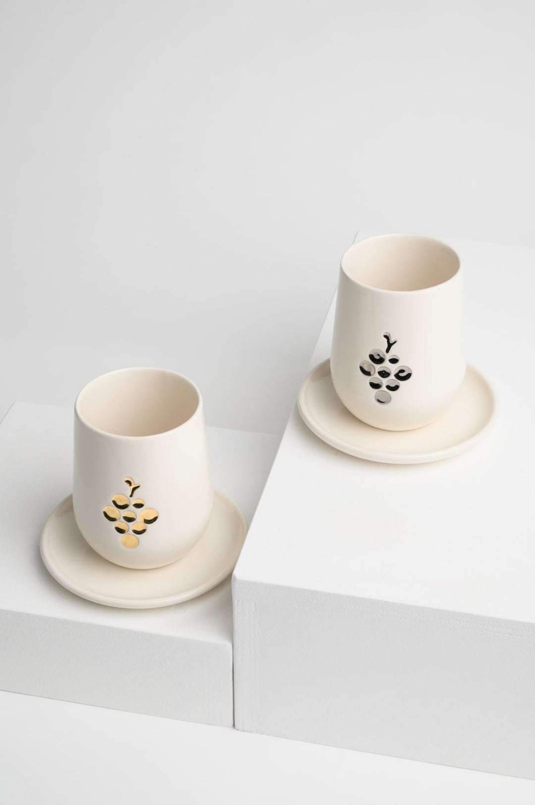 Kiddush Cup Set, Modern Ceramic Kiddush Cup, Wine Goblet Silver, Jewish ...