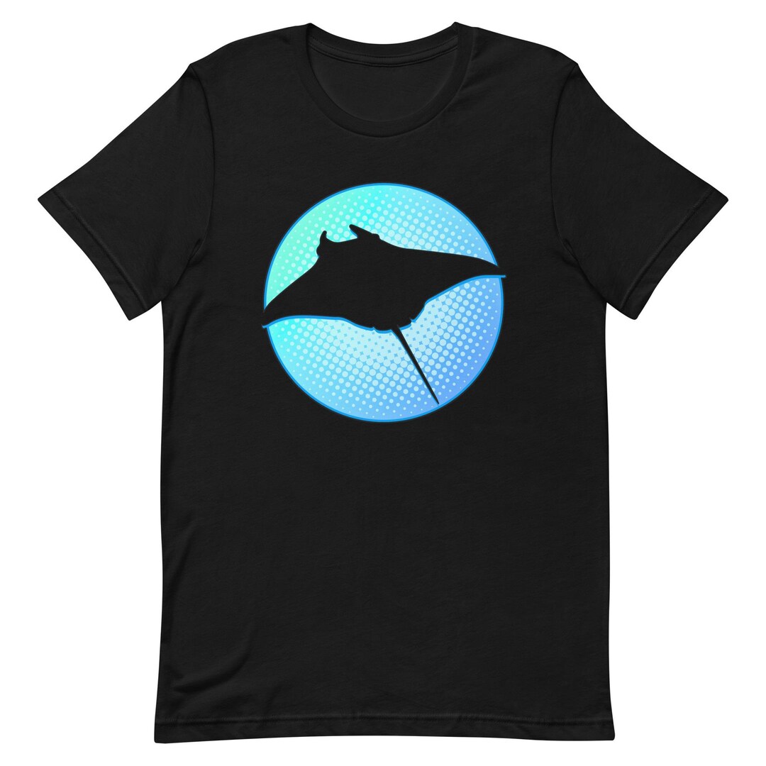 Giant Manta Ray T-shirt in Sizes XS to 5X, Cozy Black Tee Shirt With ...