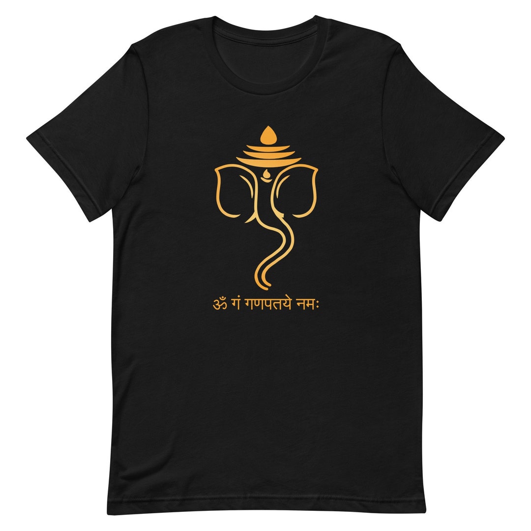 Mantra to Lord Ganesh T-shirt With Sanskrit ॐ ग गणपतय नम in Sizes XS to ...
