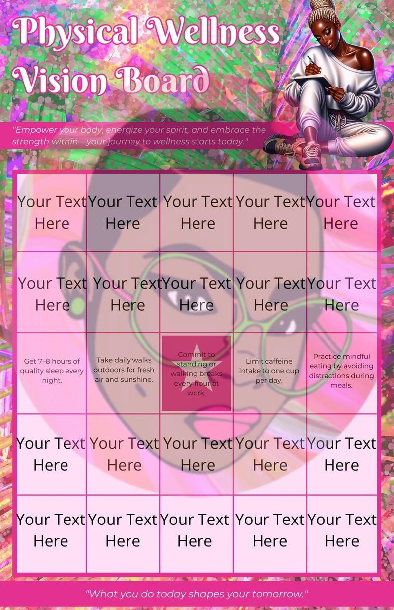 Physical Wellness Vision Board Templates - Etsy