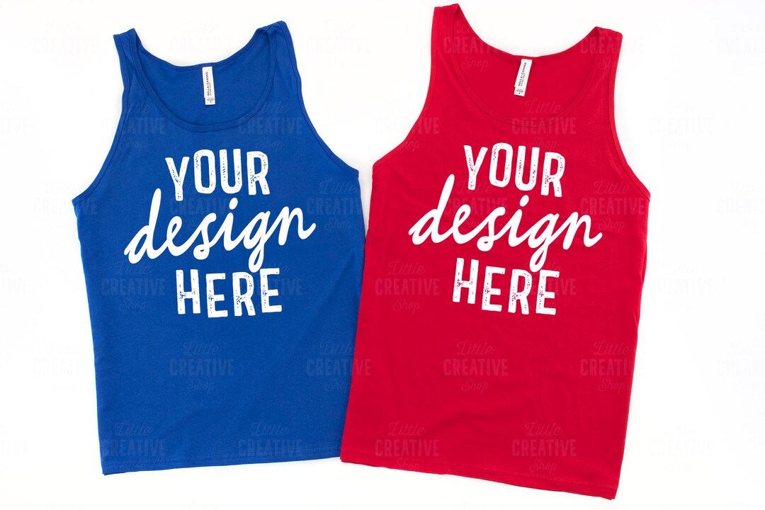 MOCKUP - Red / True Royal Blue Bella Canvas Tank Top 3480 July 4th ...