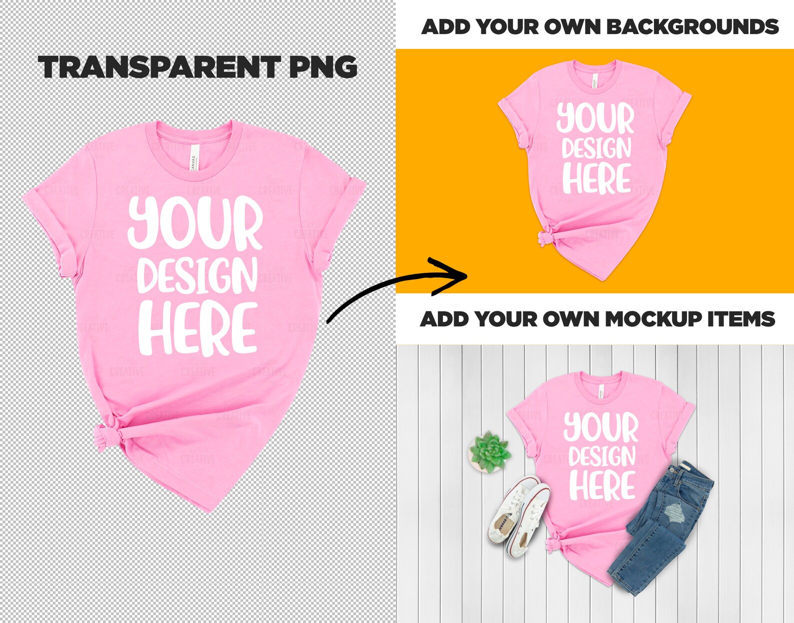 MOCKUP Bella Canvas Heather Bubble Gum Pink 3001 Knotted - Etsy