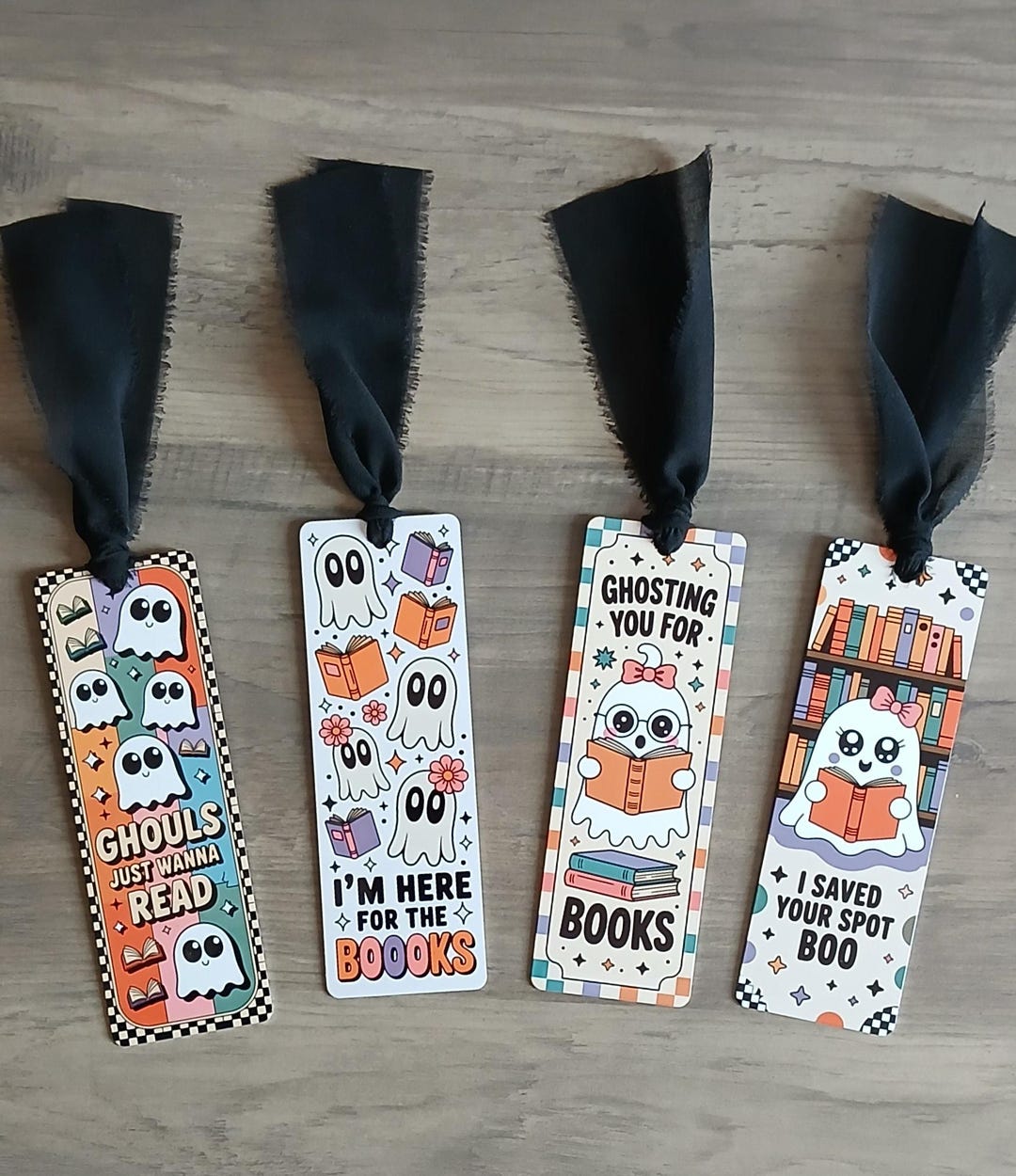Halloween Ghost Bookmarks - Spooky Season Metal Book Reader- Retro ...