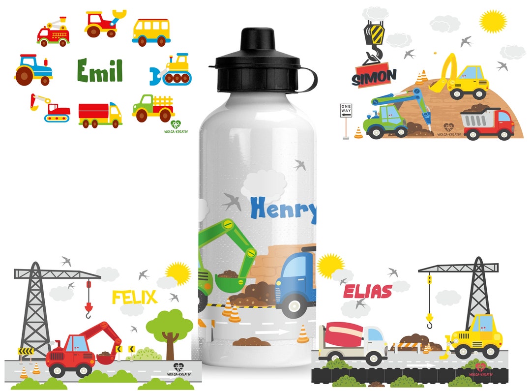 Personalized Drinking Bottle Water Bottle Construction Site - Etsy