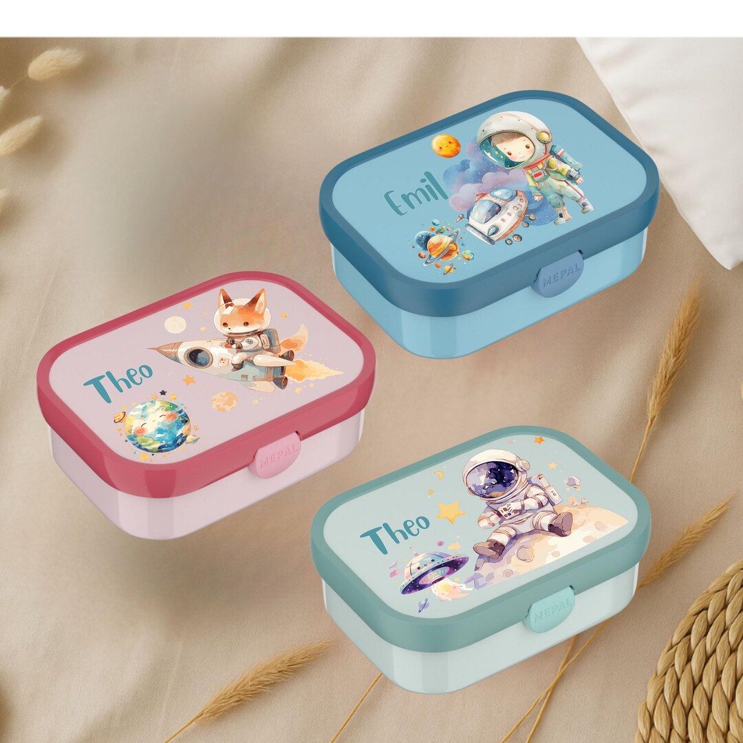 Mepal Lunch Box Personalized Space With Name Rocket Astronaut Planets ...