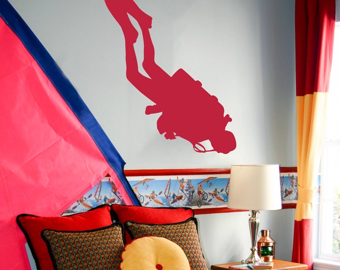 Scuba Diver Decal Sticker Vinyl Wall Item 0269 - Etsy