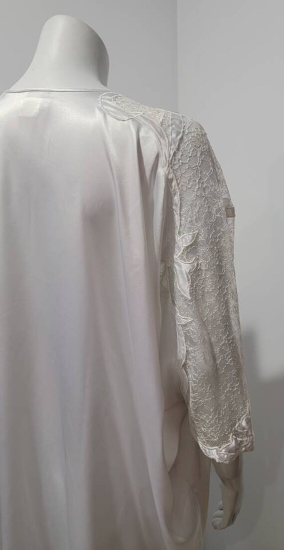 Vintage 70's Embroidered Cut Out Mesh Lace Teddy Body… - Gem