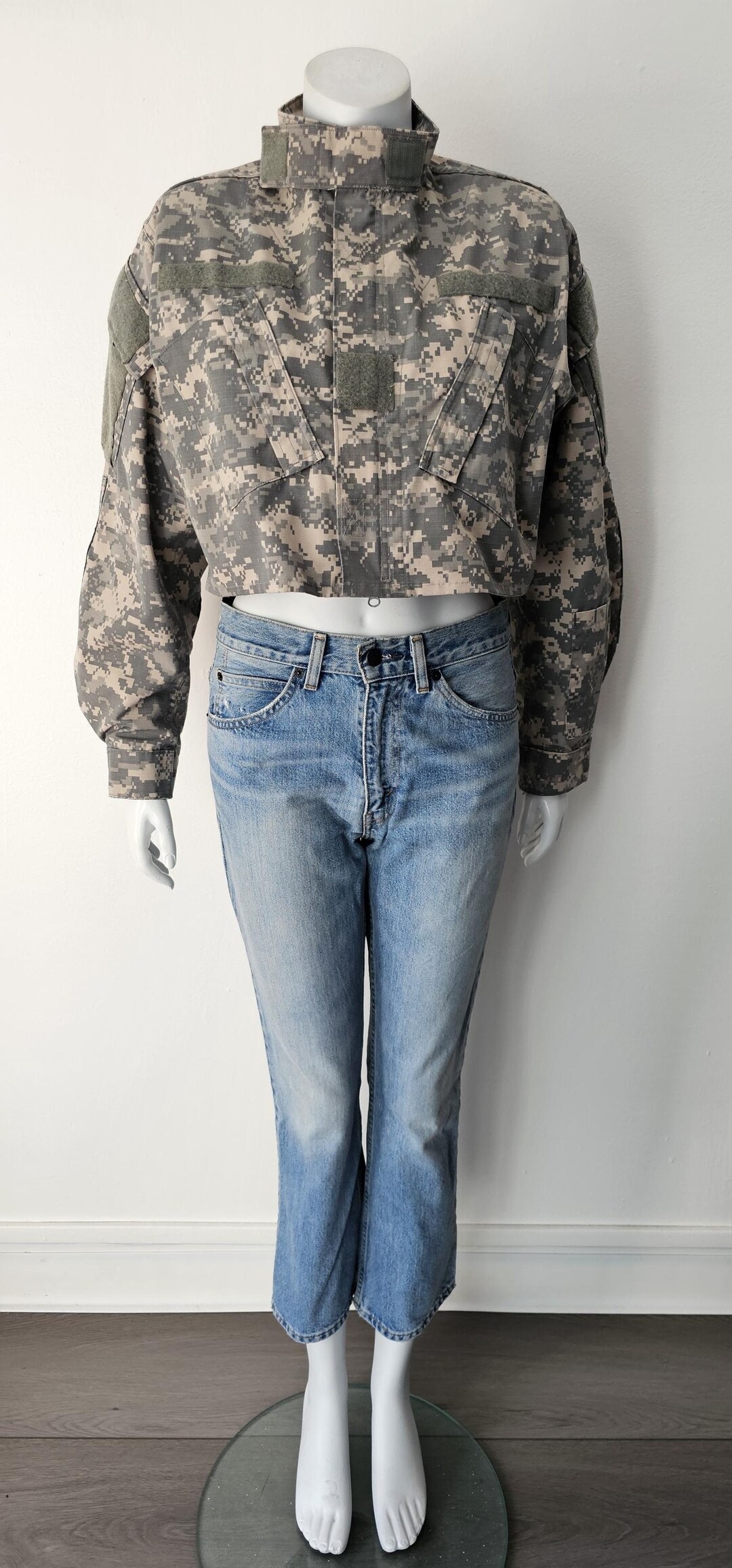 Vintage Upcycled Genuine US Army Military Troops Field Jacket BDU Digital ACU Camo Crop - Etsy