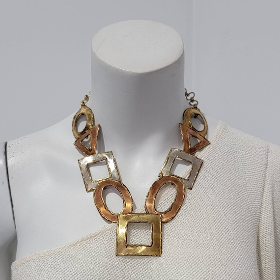 1960s 70s brutalist aztec necklace Gem