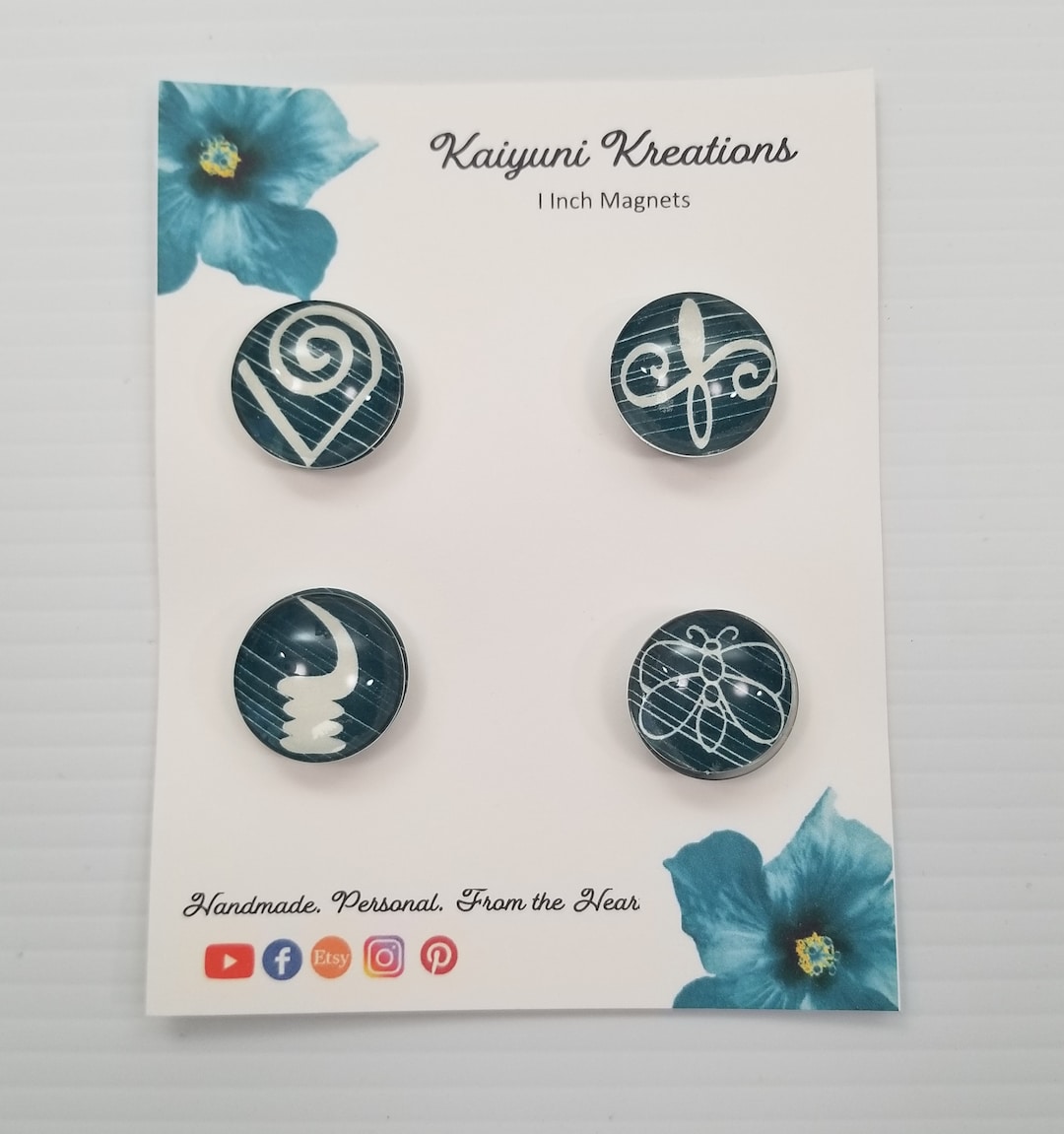 Adinkra Magnets- Dark Blue/ African Magnets/ Set of 4 - Etsy