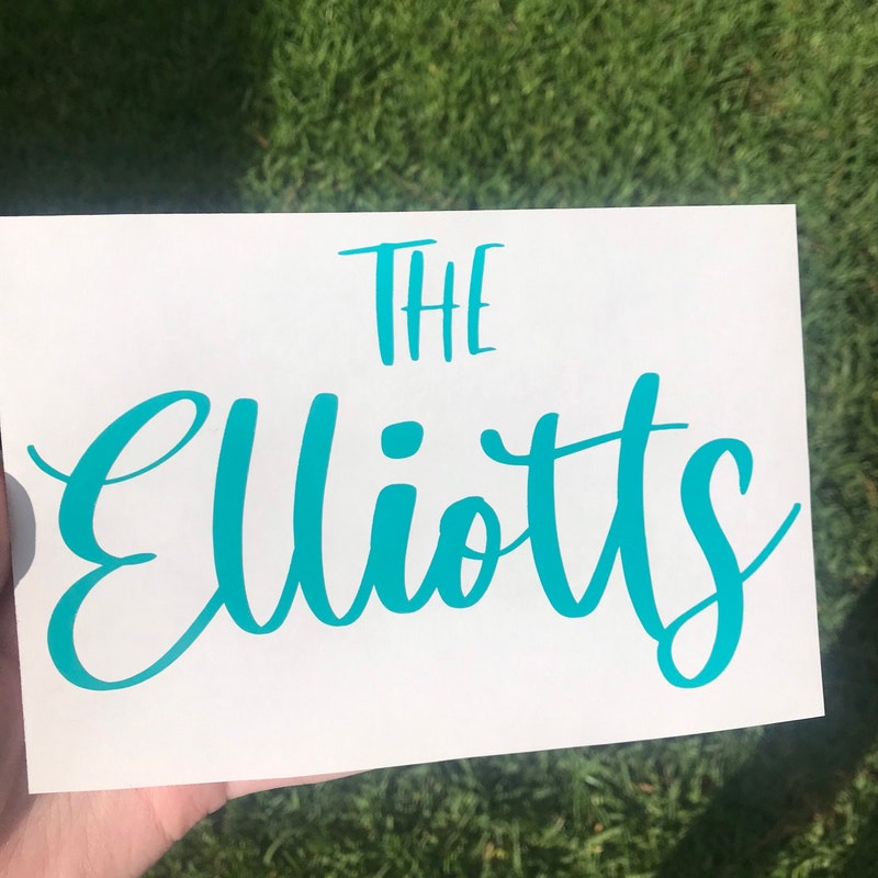 Last Name Decal - Etsy