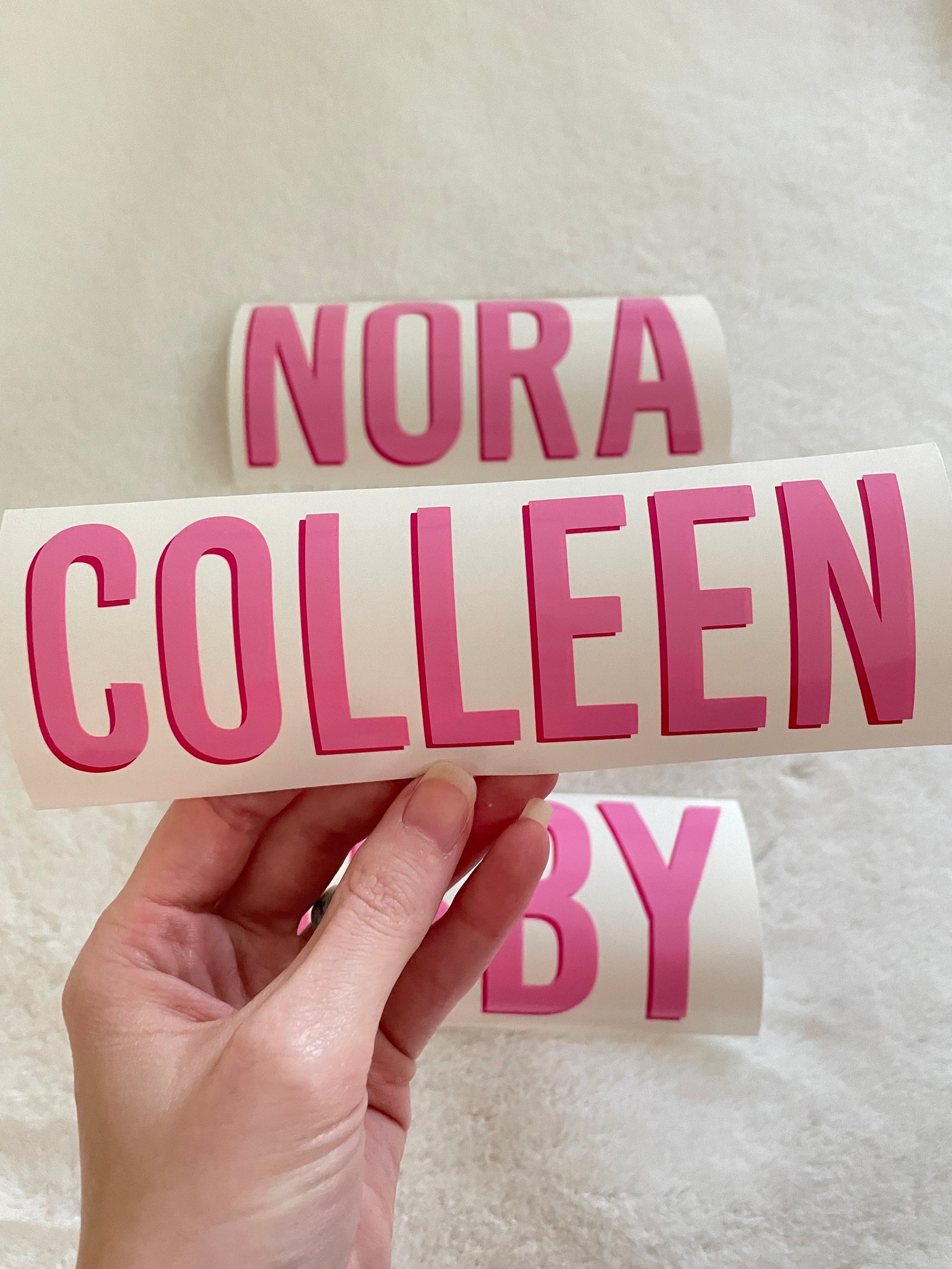 Double Layer Name Decal | Two Color Shadow Name Decal | Decal for Phone ...
