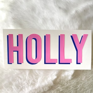 Double Layer Name Decal | Two Color Shadow Name Decal | Decal for Phone ...