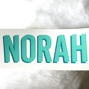 Double Layer Name Decal Two Color Shadow Name Decal Decal for Phone ...