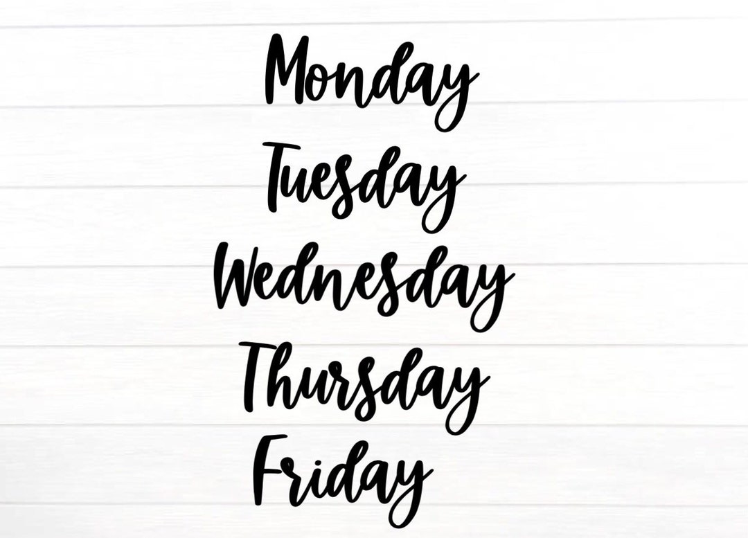 Days of Week Decals | Teacher Days of Week Decal | School Decal ...
