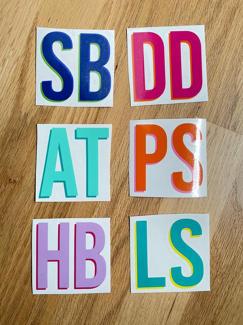 Double Layer Monogram Decal Two Color Monogram Decal Decal - Etsy