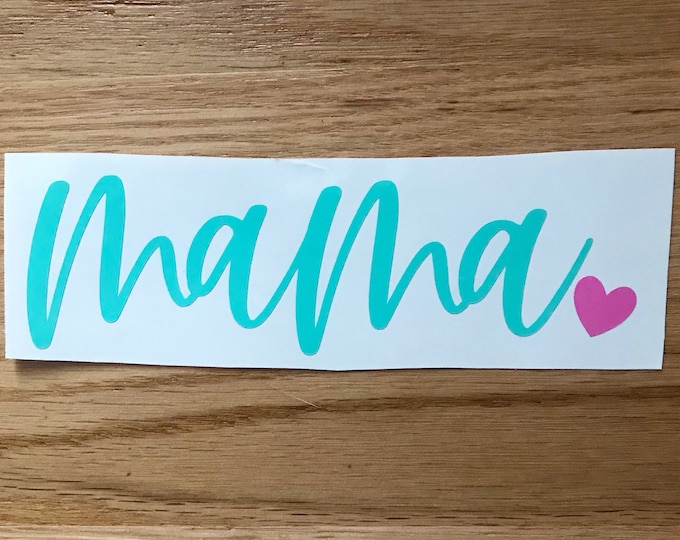 Mama Decal With Heart | Mom Heart Decal | Mama Car Decal | Mama Bumper ...