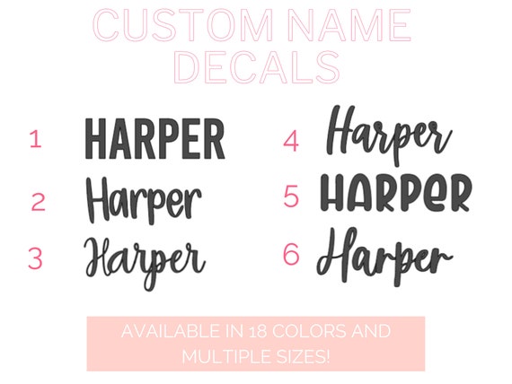 Customizable Name Decal for Tumbler Personalized Decal for - Etsy