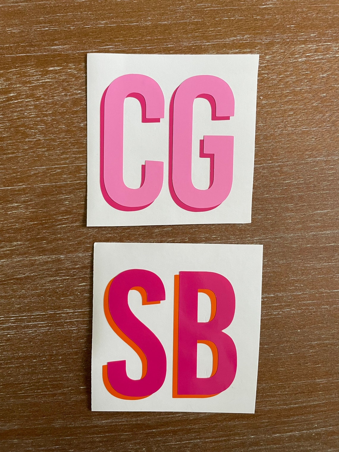 Double Layer Monogram Decal Two Color Monogram Decal Decal - Etsy