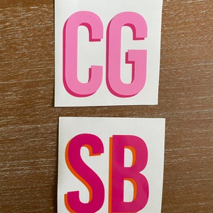 Double Layer Monogram Decal | Two Color Monogram Decal | Decal for ...