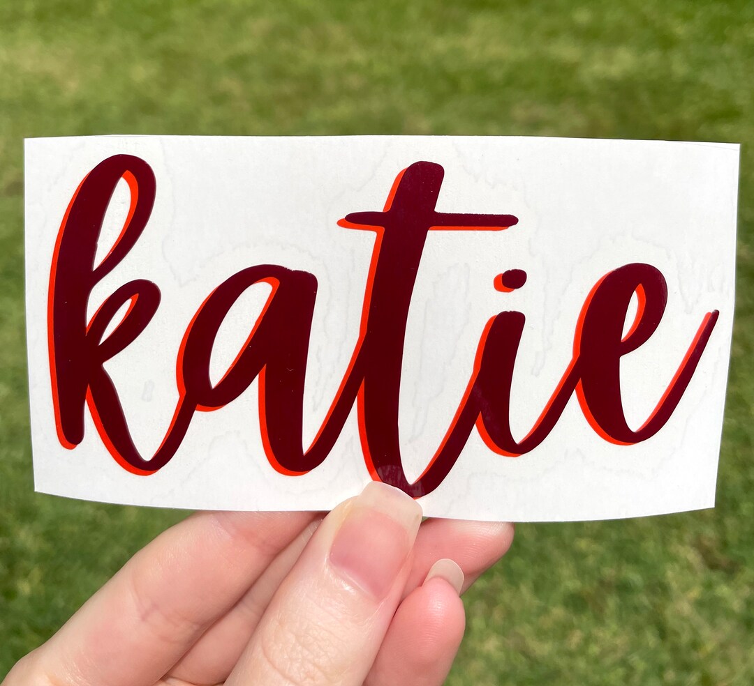 Double Layer Name Decal | Two Color Shadow Name Decal | Decal for Phone ...