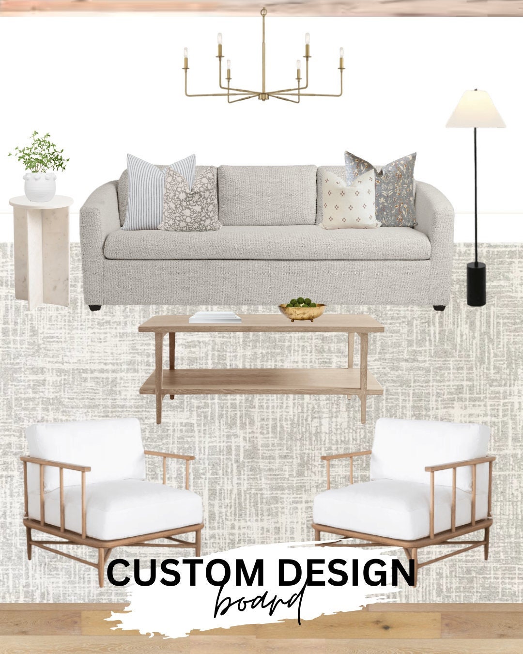 Custom Interior Decorating | Design Board for Living Room, Bedroom ...