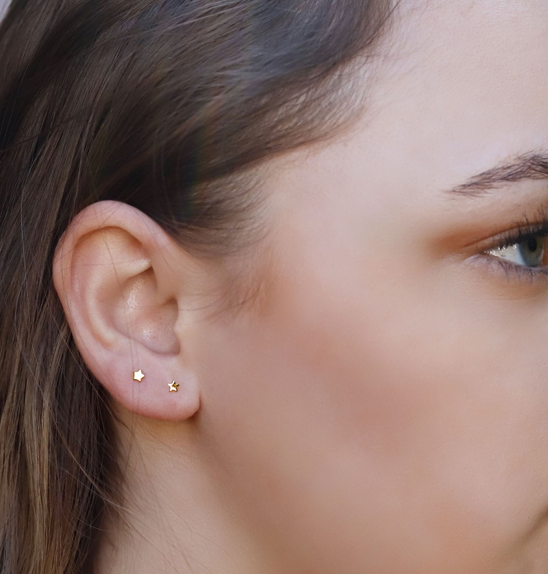 Small Stud Earrings, Tiny Gold Stud, 18K Plated Gold Stud, 1.5mm, 2mm 3mm, Ball Stud Earring ...