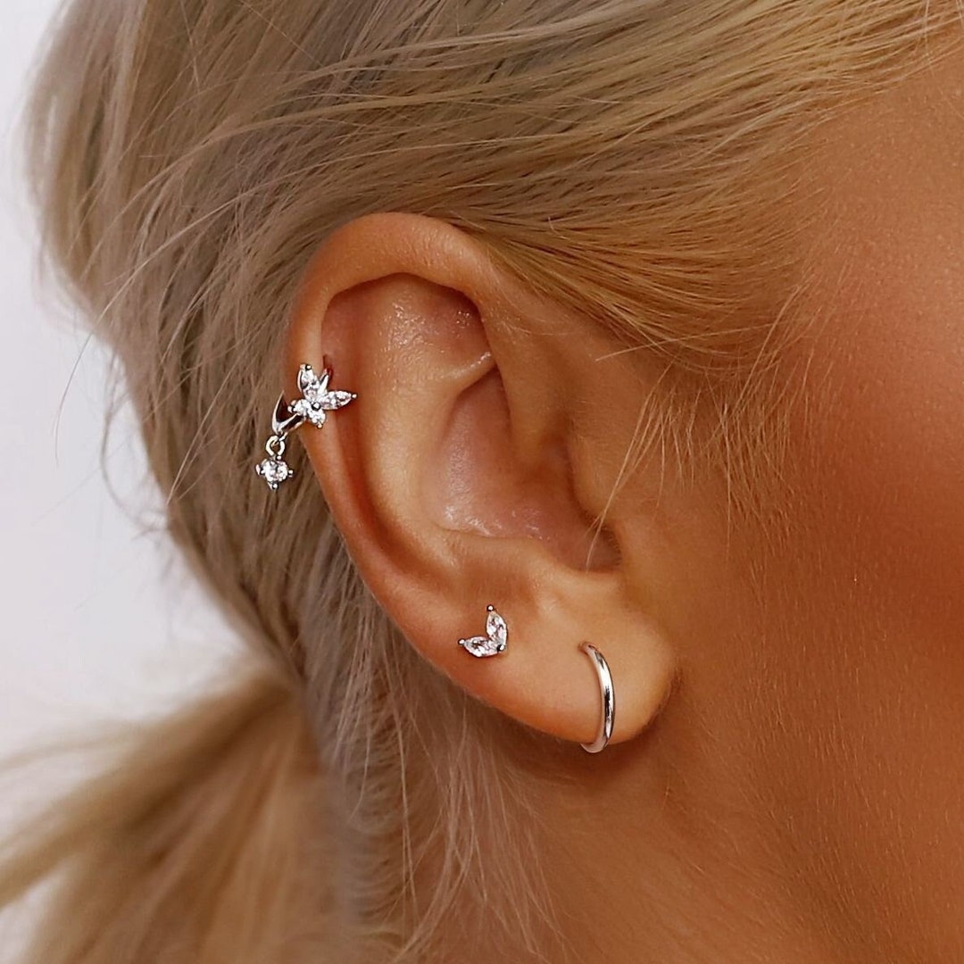 Huggie Hoop Earrings • Gold Helix Hoop • Cartilage Hoop • Hoop Earrings ...