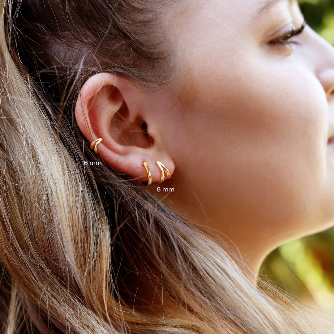 Huggie Hoop Earrings Gold Helix Hoop Cartilage Hoop Hoop Earrings ...