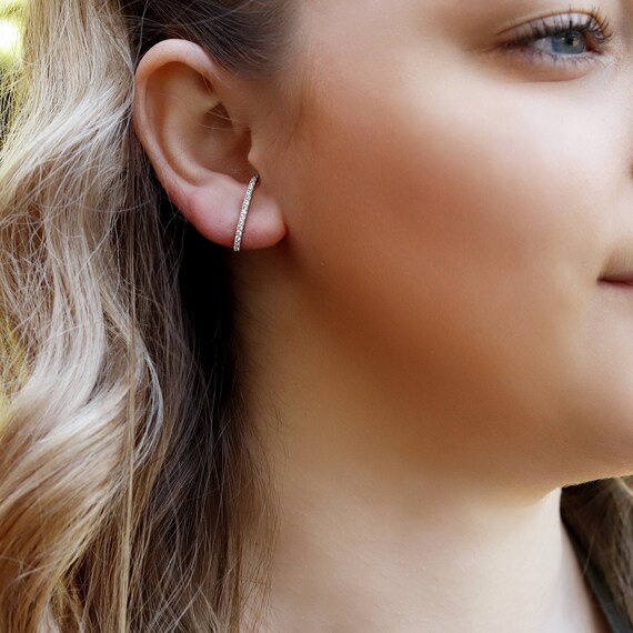 Minimalist Lobe Suspender Earrings Huggie Style Earrings | Etsy