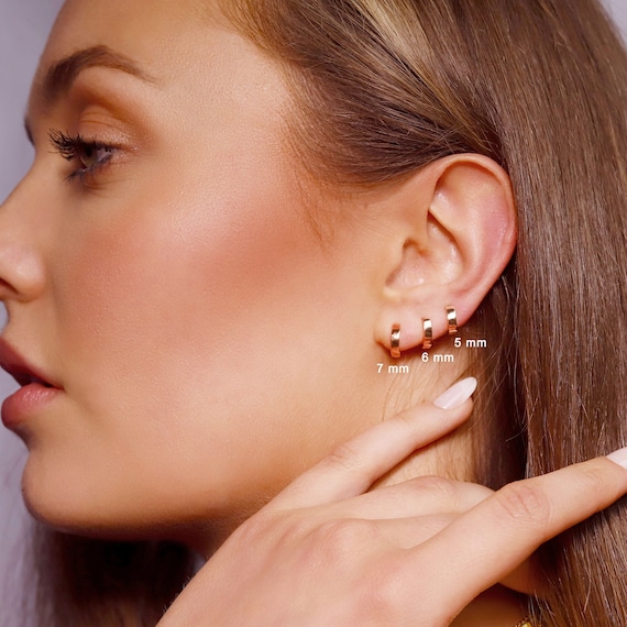 Tiny Huggie Hoop Earrings plain Huggie Hoop Earrings dainty Hoop Earrings dainty Tiny Huggies Rose Gold Plated Hoops sterling Silver Huggie Etsy