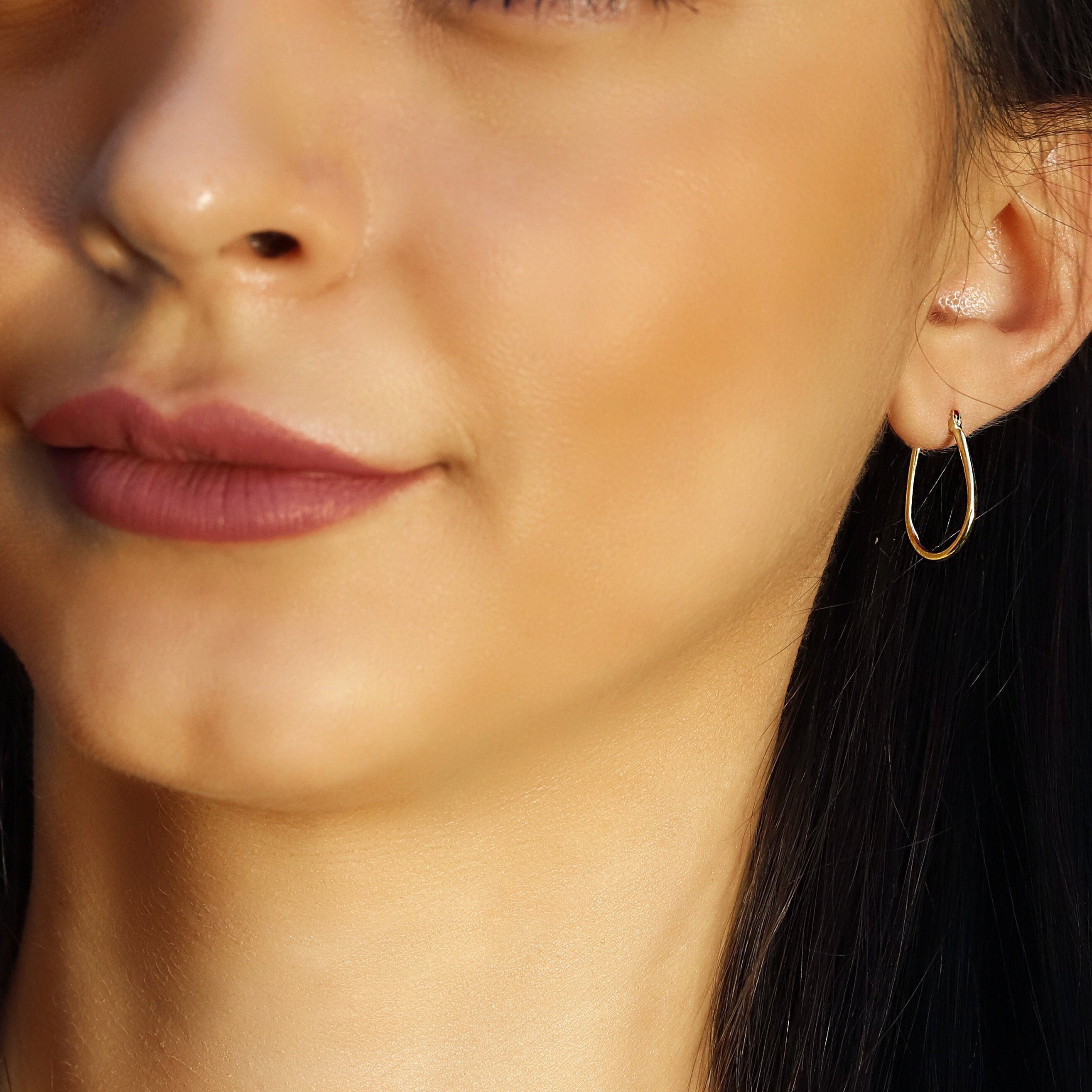 Handbag Thin Hoops Simple Silver Hoops Minimalist Earrings | Etsy