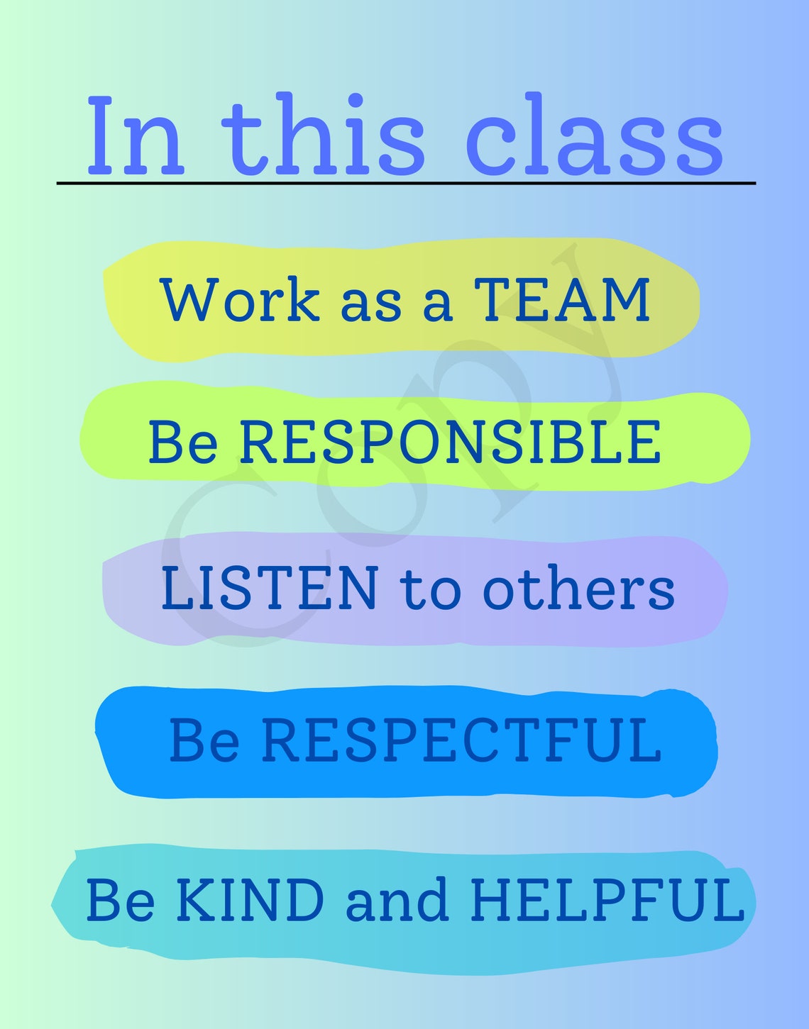 Printable Classroom Rules Teachers Classroom Digital Download Classroom ...