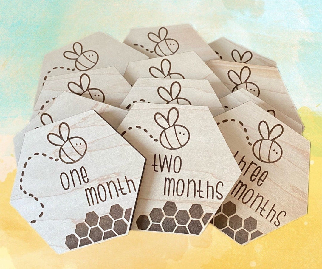 Bumble Bee Milestone Marker, Bees, Honeycomb, Months, Signs, Baby ...