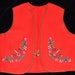 New Red Hungarian Hand Embroidered Matyo Floral Felt Vest Size EU 40 ...
