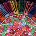 Rustic Vintage Hungarian Silk Matyo Floral Embroidered Round Tablecloth ...