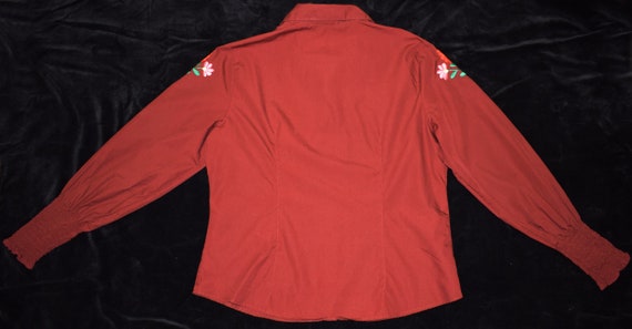 Hungarian Matyo Floral Embroidered Claret Red Boho Fo… - Gem