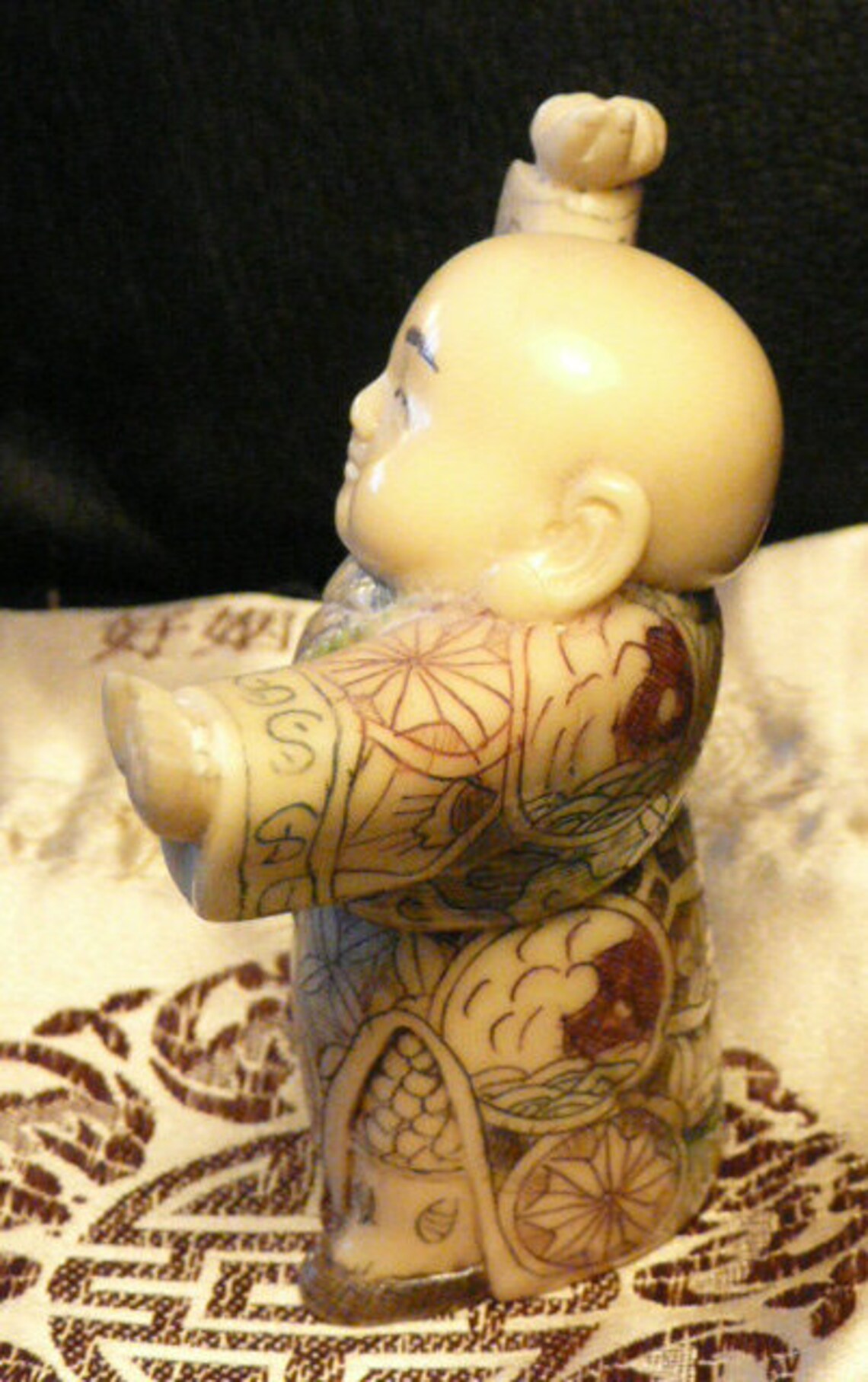 NEW! Chinese Children,set of Three Small Sculptures : Dancing,fighing ...