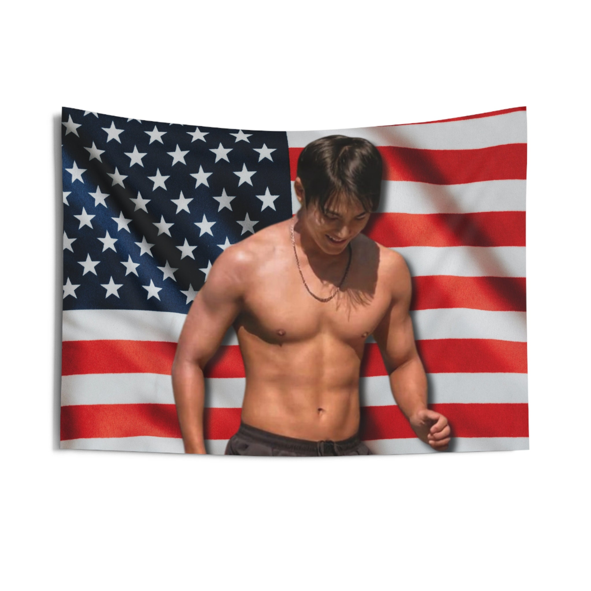 SEVENTEEN MINGYU K-pop USA Flag Banner Wall Tapestry - Etsy