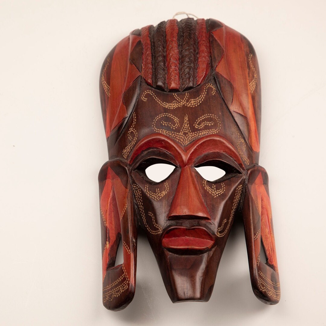 Vintage African Mask - Vintage African Wood Carving Face - Primitive ...