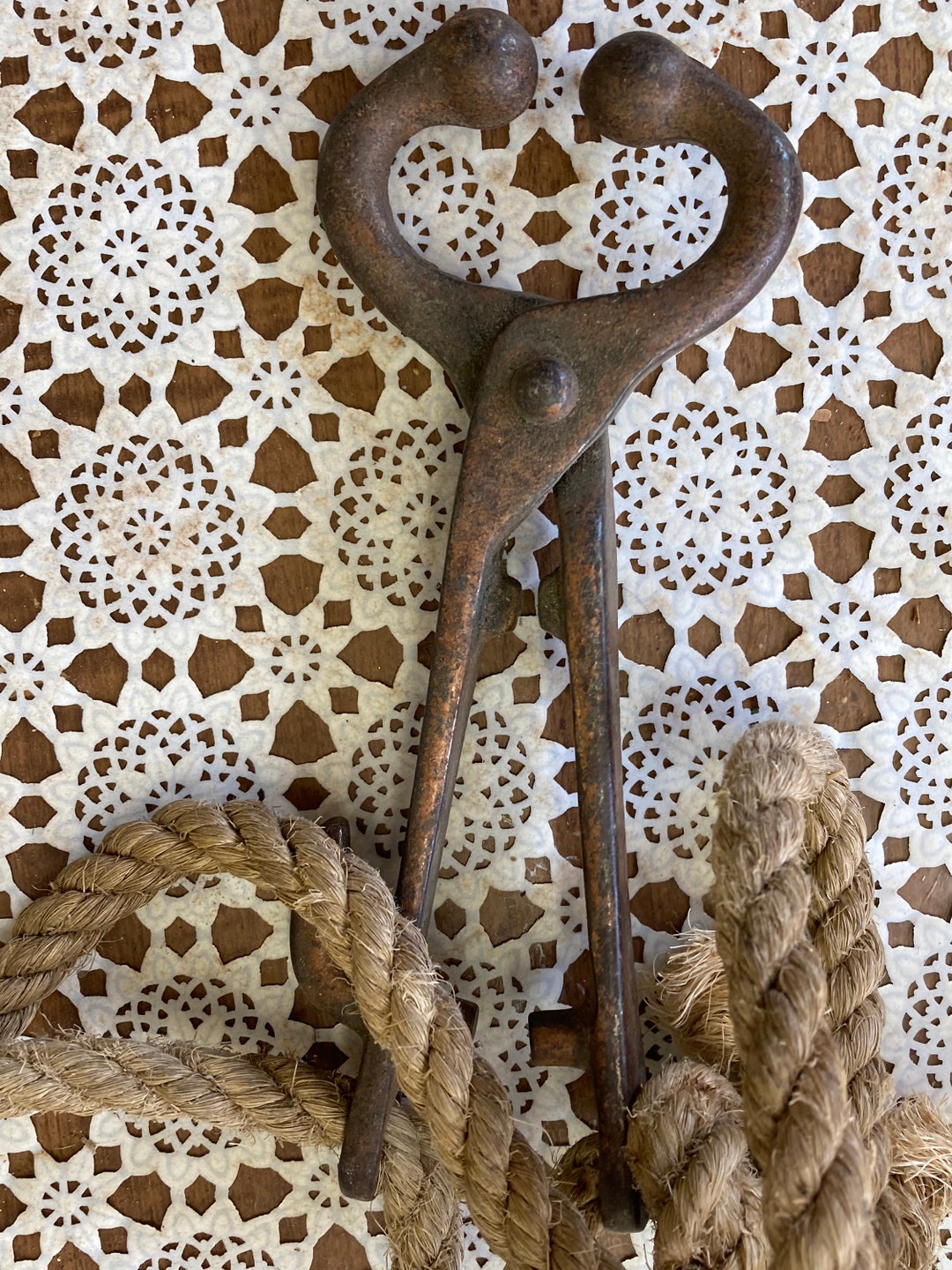 Vintage Wyoming Farm Find: Bull Nose Clamp Copper Leash - Etsy